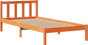 Postel s knihovnou bez matrace hnědá 100x200 cm masiv borovice 3321720
