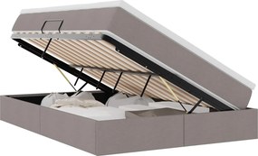 Postel s úložným prostorem a matrací Taupe 140 x 200 cm 3370233
