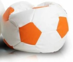 Sedací vak malá bílo oranžová fotbalový míč