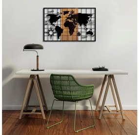 Asir Nástěnná dekorace 90x58 cm mapa dřevo/kov 899SKL2312
