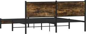 Kovový rám postele bez matrace kouřový dub 180 x 200 cm 3301377