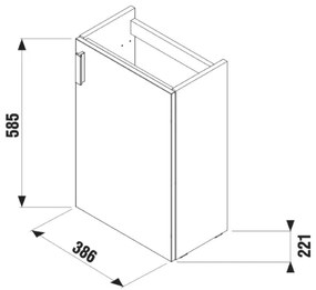 JIKA H45J5111753011 - Koupelnová skříňka s umyvadlem PETIT 58,5x38,6 cm šedá