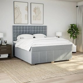 Box spring postel s matrací světle šedá 180 x 200 cm textil 3294061