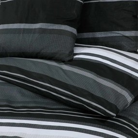 Sada povlečení na peřinu s černými pruhy 240x220 cm bavlna 136494