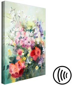 Obraz Akvarelový kyt - barevné květiny na jemně rozmazaném pozadí
