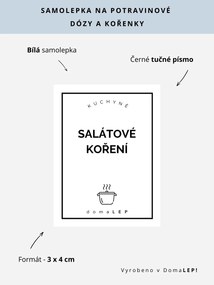 Samolepka na kořenky SALÁTOVÉ KOŘENÍ bílá 3 × 4 cm tučné písmo