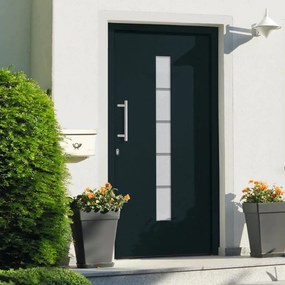 Vchodové dveře hliník a PVC antracitové 110 x 210 cm 3056817