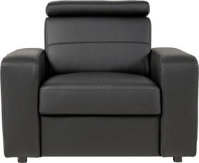 Kožené křeslo LUCIO, černá (černé prošití)