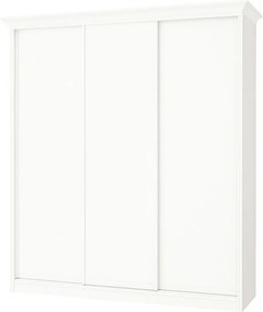 Skříň Rim-Veneziano 3D 2,3 m bílá s římsou, fasádami DTD