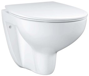 Grohe Bau Ceramic - Závěsné WC se sedátkem Slim, softclose, rimless, alpská bílá 39899000