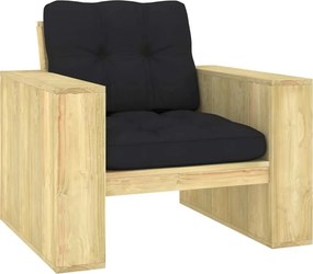 vidaXL Zahradní židle s mi poduškami impregnovaná borovice [3065742] Barva: Černá