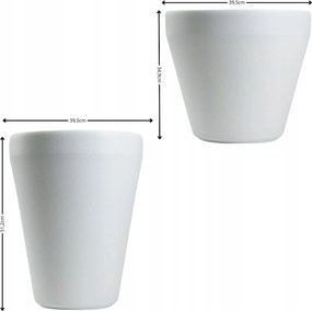 Sada 2 ks květináčů Purea 51,2x39,5/34,9x39,5 cm bílá