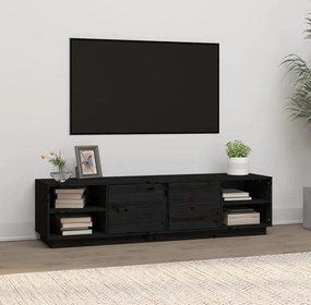 vidaXL TV skříňka 156 x 40 x 40 cm masivní borové dřevo [814458] Barva: Černá