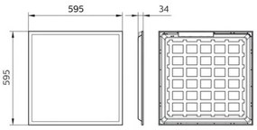 LED panel PILA RC007B LED40S/840 PSU I W60L60 OC UGR<19 40W 4000lm 4000K neutrální bílá