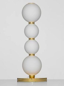 Bílá/ve zlaté barvě kovová LED stolní lampa se skleněným stínidlem (výška 31 cm) Perla – Nova Luce