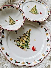 Keramický dezertní talířek se stromkem Chrissie - Ø 20,5*2 cm