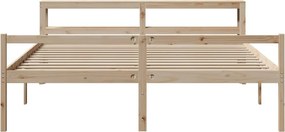 Postel s čelem pro seniory 200 x 200 cm masivní borovice 3305873
