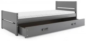 Dětská postel BARTEK s úložným prostorem 90x200 cm - grafit