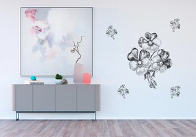 Samolepka na zeď Stříbrná Kytice | 65 x 85 cm | DF0458