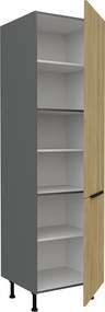 CREMONA ac | vysoká skříňka 40 DK-215 2F potravinová s policemi | 40 cm | antracit/cremona