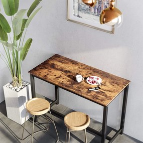 VASAGLE Barový jídelní stůl industriální hnědý 120 x 60 cm