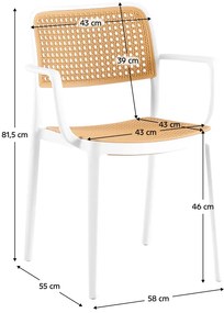 Kondela Stohovatelná židle, bílá/béžová, RAVID TYP 2