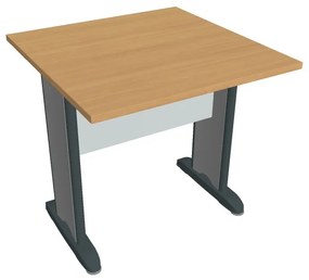 Stůl jednací rovný 80 cm - Hobis Cross CJ 800 Dekor stolové desky: buk, Dekor lamino podnože: šedá, Barva nohou: černá