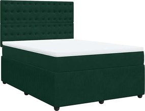 Box spring postel s matrací tmavě zelená 160x200 cm samet 3294697