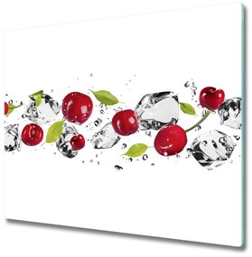 Skleněná krájecí deska Třešně a voda 60x52 cm