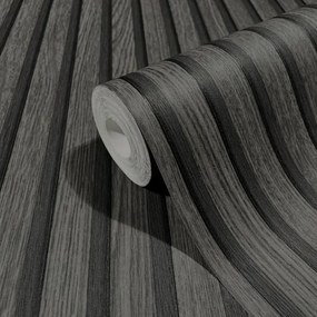 Noordwand Tapeta Botanica Wooden Slats černá a šedá - Default Title