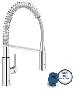 Grohe Get - Dřezová baterie s flexibilním ramenem a sprškou, chrom 30361000