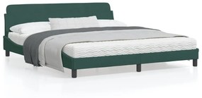 Rám postele s čelem tmavě zelený 180x200 cm samet - Default Title