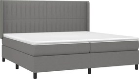 Box spring postel s matrací tmavě šedá 200x200 cm textil 3131618