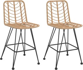 Barové stoličky 2 ks 45 x 56 x 103,5 cm PE ratan a ocel 319430