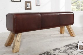 Designová lavice Horse 120 cm pravá kůže - skladem
