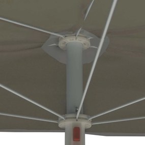 Zahradní půlkruhový slunečník s tyčí 180 x 90 cm pískový 315559