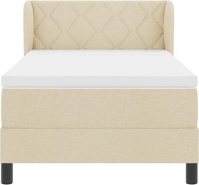 Postel s boxspringem s čelo Krémová 100 x 200 cm textil 3340078