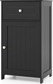Costway Koupelnová skříňka úzká se zásuvkou a dvířky – 43 × 34 × 77 cm, bílý