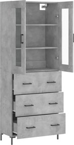 Skříň highboard betonově šedá 69,5x34x180 cm kompozitní dřevo 3198405