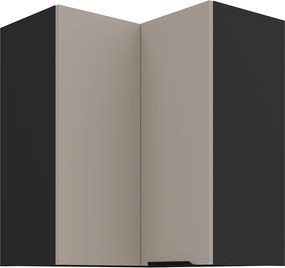 ARIA cb | horní kuchyňská skříňka 60x60 GN-72 2F (90°) rohová s policemi | 60x60 cm | černá/béžová