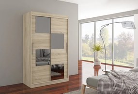 ADRK Furniture Skříň posuvná se zrcadlem LUGANO 120 SW-LUG-S-120+A046