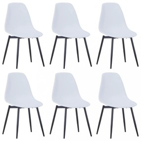 Jídelní židle 6 ks plast / kov Dekorhome Šedá