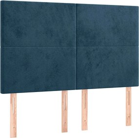 Box spring postel s matrací tmavě modrá 140x190 cm samet 3129091