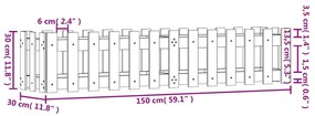 Vyvýšený záhon plotový design 150 x 30 x 30 cm masivní borovice