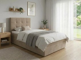 Čalouněná postel boxspring DIRELIS TRINITY 90x200 cm béžová Matrace: Matrace Bonell pružinová