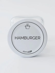Samolepka na kořenky HAMBURGER průhledná 5 cm základní písmo