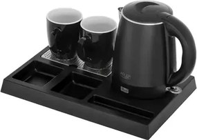 Adler AD 1387 černá / Hotelový set s konvicí / 1 L / 1300 W / 2 šálky