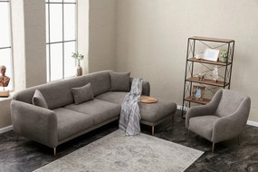HANAH HOME Rohová pohovka SIMENA šedá pravá 266 cm 825BLC2834