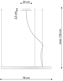 Thoro TH.174 - LED Lustr na lanku RIO LED/50W/230V CRI90 3000K pr. 78 cm zlatá