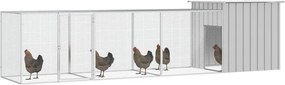 Klec pro kuřata šedá 400 x 91 x 100 cm pozinkovaná ocel 3106461